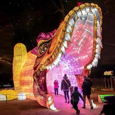 China Outdoor Realistic Dinosaur Head Entrance for Park Decoration, Dinosaur Party Decor for sale