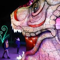 China Outdoor Realistic Dinosaur Head Entrance for Park Decoration, Dinosaur Party Decor for sale