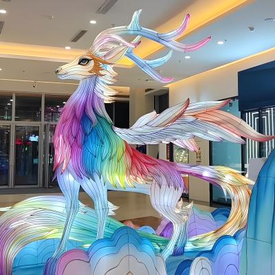 China LED Christmas Reindeer Lantern 600CM Outdoor Decor with 110/220V Power for Theme Parks and Festivals for sale