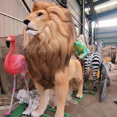 China 150cm Custom Wildlife LED Lantern Set - Lion, Flamingo, Zebra & Chameleon Sculptures for Zoo & Theme Park Decor for sale