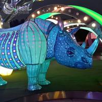 China Handmade Silk Chinese Animal Lanterns Waterproof Rhino Shaped for sale