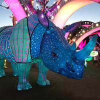 China Handmade Silk Chinese Animal Lanterns Waterproof Rhino Shaped for sale