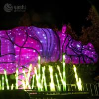 China Rhino Sculpture Outdoor Ramadan Decor Lantern for New Year for sale