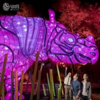China Rhino Sculpture Outdoor Ramadan Decor Lantern for New Year for sale