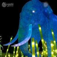 China Illuminated Outdoor Elephant Lantern Animal LED Sculpture Light 180CM for sale
