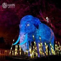 China Illuminated Outdoor Elephant Lantern Animal LED Sculpture Light 180CM for sale