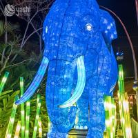 China Illuminated Outdoor Elephant Lantern Animal LED Sculpture Light 180CM for sale