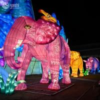 China Glowing Elephant Sculpture Outdoor LED Lantern 160CM For Amusement Parks for sale