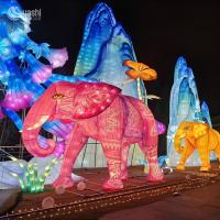 China Glowing Elephant Sculpture Outdoor LED Lantern 160CM For Amusement Parks for sale