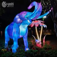China Glowing Elephant Sculpture Outdoor LED Lantern 160CM For Amusement Parks for sale