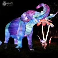 China Outdoor LED Animal Lanterns Glowing Elephant Sculpture For Scenic Spots for sale
