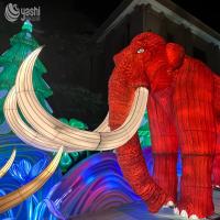 China Outdoor LED Animal Lanterns Glowing Elephant Sculpture For Scenic Spots for sale