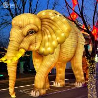 China Outdoor LED Animal Lanterns Glowing Elephant Sculpture For Scenic Spots for sale