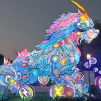 China Customizable Outdoor Qilin Lantern 300CM-600CM with LED Lighting for Theme Parks and Events for sale