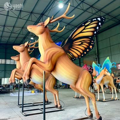 China 200CM 3D Christmas Reindeer Lantern with LED Lighting for Holiday and Festival Decorations for sale