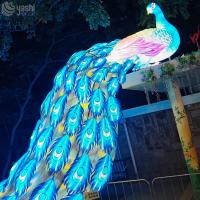 China Park Zigong Peacock Lanterns Handcrafted for Outdoor Light Exhibitions for sale