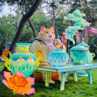China Cat Chinese Festival Lantern Decoration for Theme Park Light Exhibition for sale