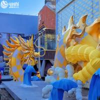 China Custom Golden Dragon LED Lantern Installation for Outdoor Events - 110V/220V Power with Adjustable Size for sale