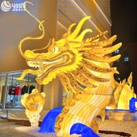 China Custom Golden Dragon LED Lantern Installation for Outdoor Events - 110V/220V Power with Adjustable Size for sale