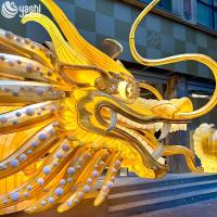 China Custom Golden Dragon LED Lantern Installation for Outdoor Events - 110V/220V Power with Adjustable Size for sale
