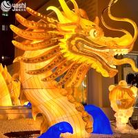 China Custom Golden Dragon LED Lantern Installation for Outdoor Events - 110V/220V Power with Adjustable Size for sale