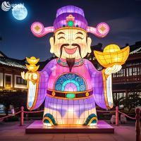 China Traditional God of Wealth Chinese Festival Lantern 220CM with LED Lighting for New Year Decoration for sale