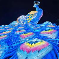 China Custom LED Peacock Festival Lantern for Outdoor Zoo Decoration - 110V/220V Power with Adjustable Size for sale