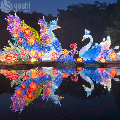 China 400CM Outdoor Swan Lantern with LED Lighting for Theme Parks and Cultural Events for sale