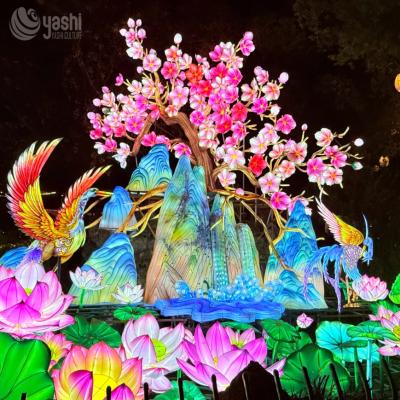 China Custom Chinese Spring Festival Lantern Art Installation with LED Lighting 110V/220V Power for Outdoor Indoor Events for sale