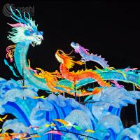 China Chinese Dragon Lantern Installation 400CM-450CM with LED Lighting for Outdoor Festivals and Cultural Events for sale