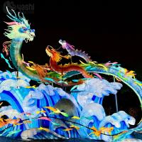 China Chinese Dragon Lantern Installation 400CM-450CM with LED Lighting for Outdoor Festivals and Cultural Events for sale