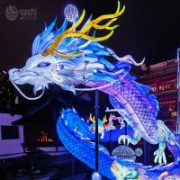 China Customizable Chinese Dragon Lantern Sculpture with LED Lighting for Outdoor Events 110/220V Power for sale