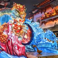 China Custom Large-Scale Dragon Sculpture Lantern with LED Lighting for Outdoor Festivals 110V/220V for sale