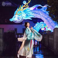 China Customizable Chinese Dragon Lantern Sculpture with LED Lighting for Outdoor Events 110/220V Power for sale