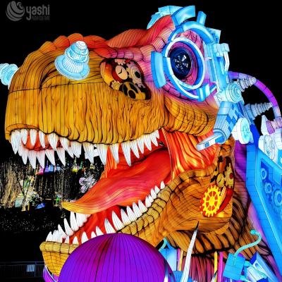 China Giant Dinosaur Model Outdoor Festival Lantern for Theme Park Light Shows for sale