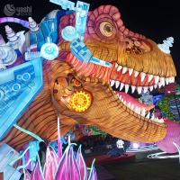 China Giant Dinosaur Model Outdoor Festival Lantern for Theme Park Light Shows for sale