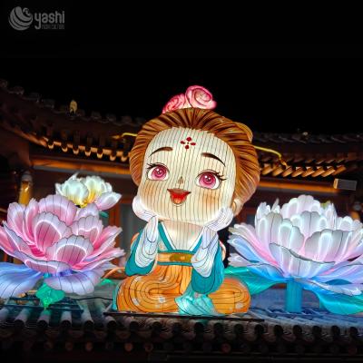China Custom LED Zigong Lantern with Chibi Chinese Lady Design for Outdoor Festivals - 110V/220V Power Options for sale