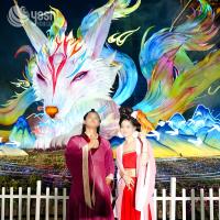 China Customizable 200CM Outdoor 3D Chinese Festival Lantern with LED Lighting for Theme Parks and Cultural Events for sale