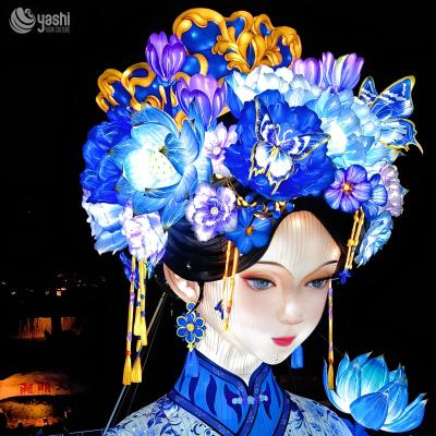 China Large Flower Fairy Traditional Festival Lantern Customizable for Theme Light Show for sale