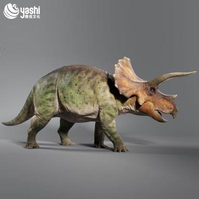 China Realistic Animated Triceratops Dinosaur Sculpture 260CM with Voice Control for Outdoor Theme Parks for sale