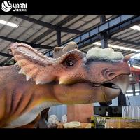 China 300CM Realistic Triceratops Dinosaur Sculpture with Voice Control and Weather-Resistant Silicone for Outdoor Parks for sale