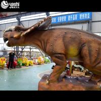 China 300CM Realistic Triceratops Dinosaur Sculpture with Voice Control and Weather-Resistant Silicone for Outdoor Parks for sale