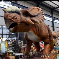 China 300CM Realistic Triceratops Dinosaur Sculpture with Voice Control and Weather-Resistant Silicone for Outdoor Parks for sale