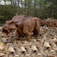 China 300CM Realistic Triceratops Dinosaur Sculpture with Voice Control and Weather-Resistant Silicone for Outdoor Parks for sale