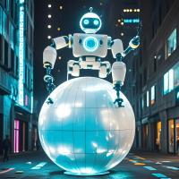 China Custom 4-8 Meter LED Robot Lantern Installation with 220V Power for Commercial Decor for sale