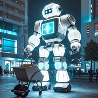 China Custom 4-8 Meter LED Robot Lantern Installation with 220V Power for Commercial Decor for sale
