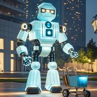 China Custom 4-8 Meter LED Robot Lantern Installation with 220V Power for Commercial Decor for sale