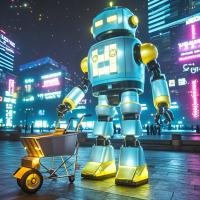 China Custom 4-8 Meter LED Robot Lantern Installation with 220V Power for Commercial Decor for sale