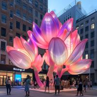 China Custom LED Flower Lanterns for Plaza Decoration - 4-8 Meter Sizes with 220V Power and Dynamic Lighting Effects for sale