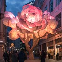 China Custom LED Floral Decor 4-8 Meters with 220V Power for Malls, Parks and Event Spaces for sale